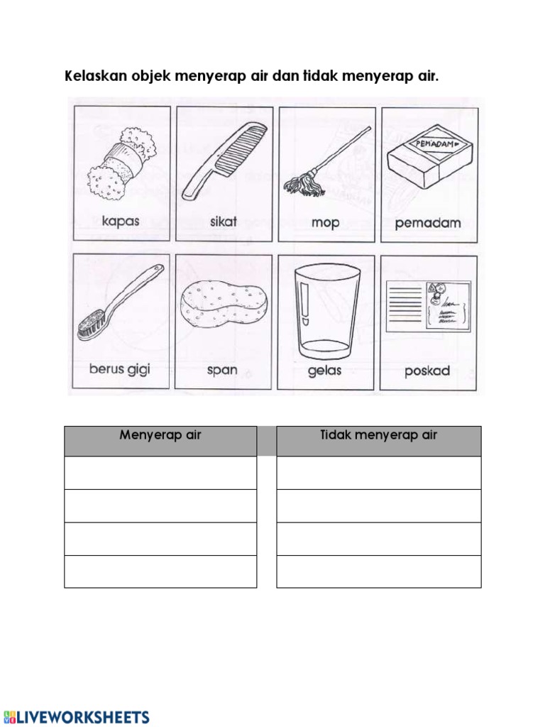 Kelaskan Objek Menyerap Air Dan Tidak Menyerap Air | PDF | Griya & Taman