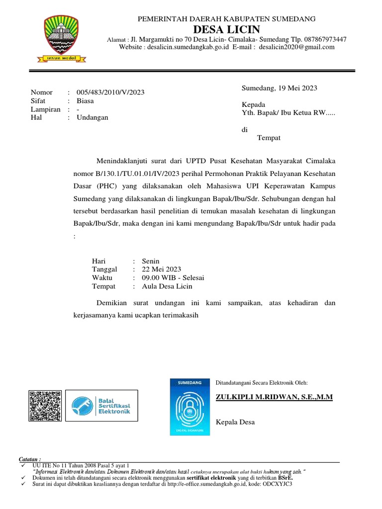 Undangan Praktik Kesehatan | PDF