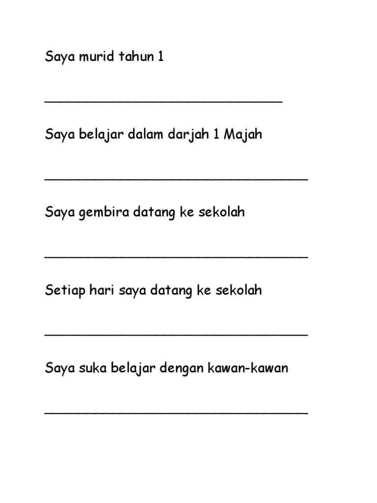 Saya Murid Tahun 1 | PDF