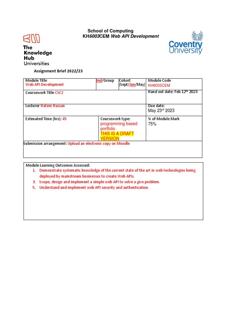 Kh6003cem - CW2 - Draft | PDF
