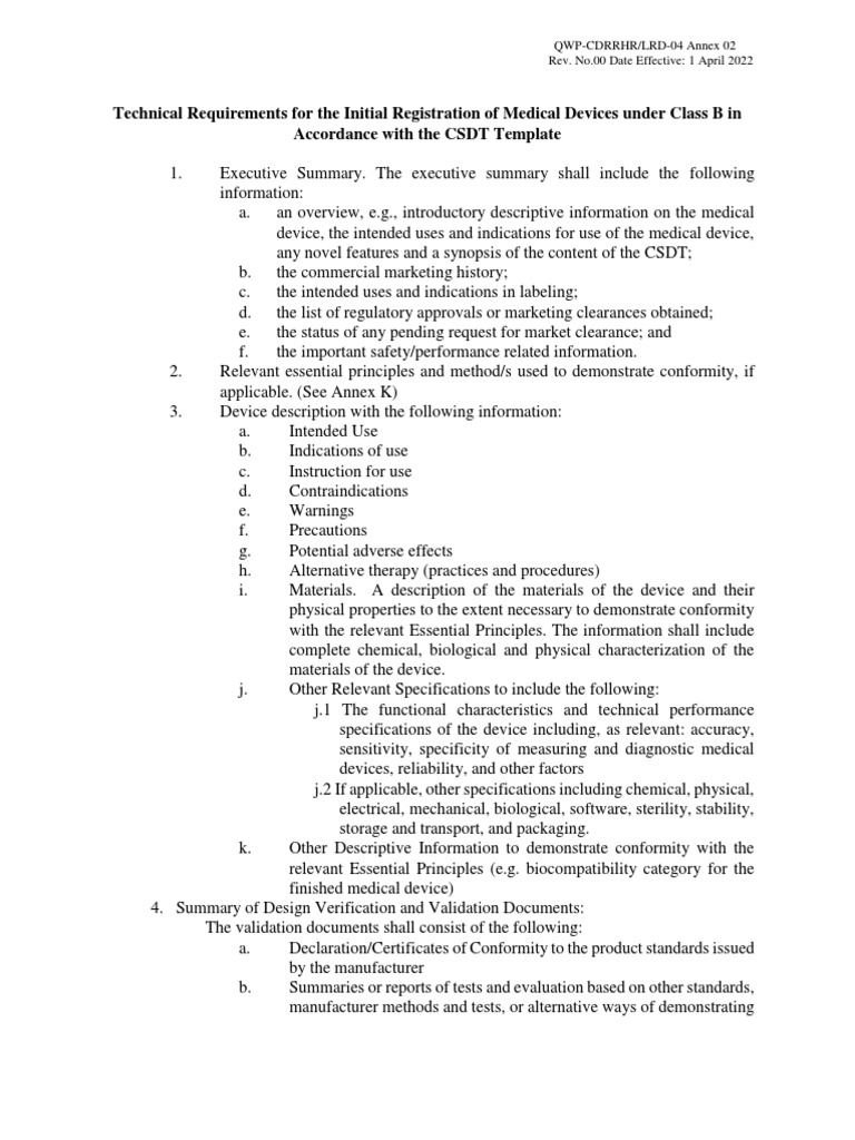 LRD04 Annex 02 Technical Requirements B | PDF