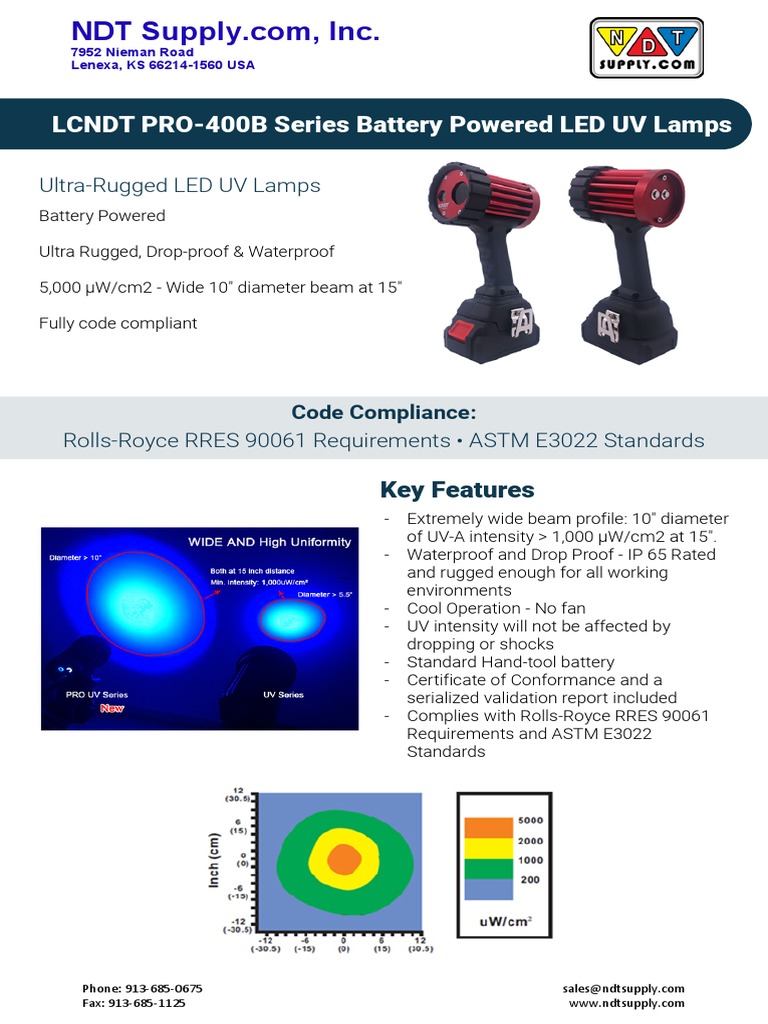 LCNDT PRO 400B UV Lamp Brochure | PDF