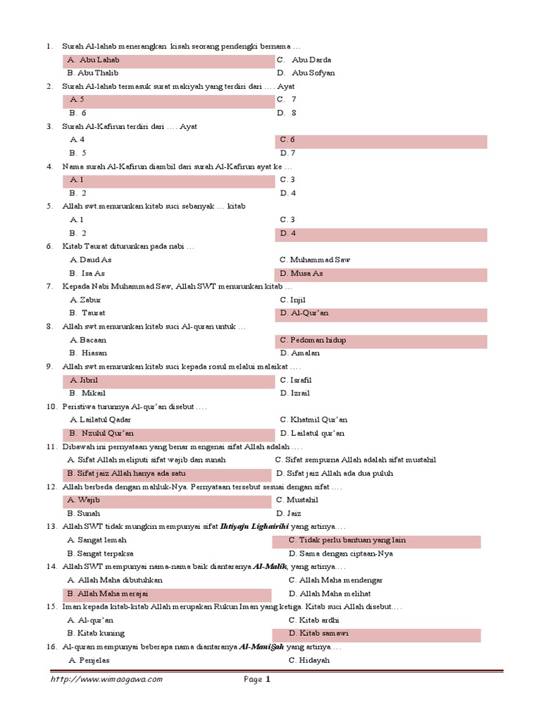 Soal Mapel Pai | PDF