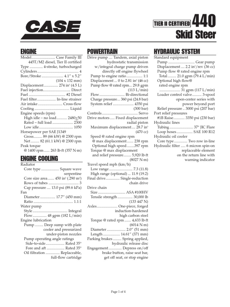 440 - SS - SSL - CCE Manual Case 440 | PDF | Horsepower | Pump