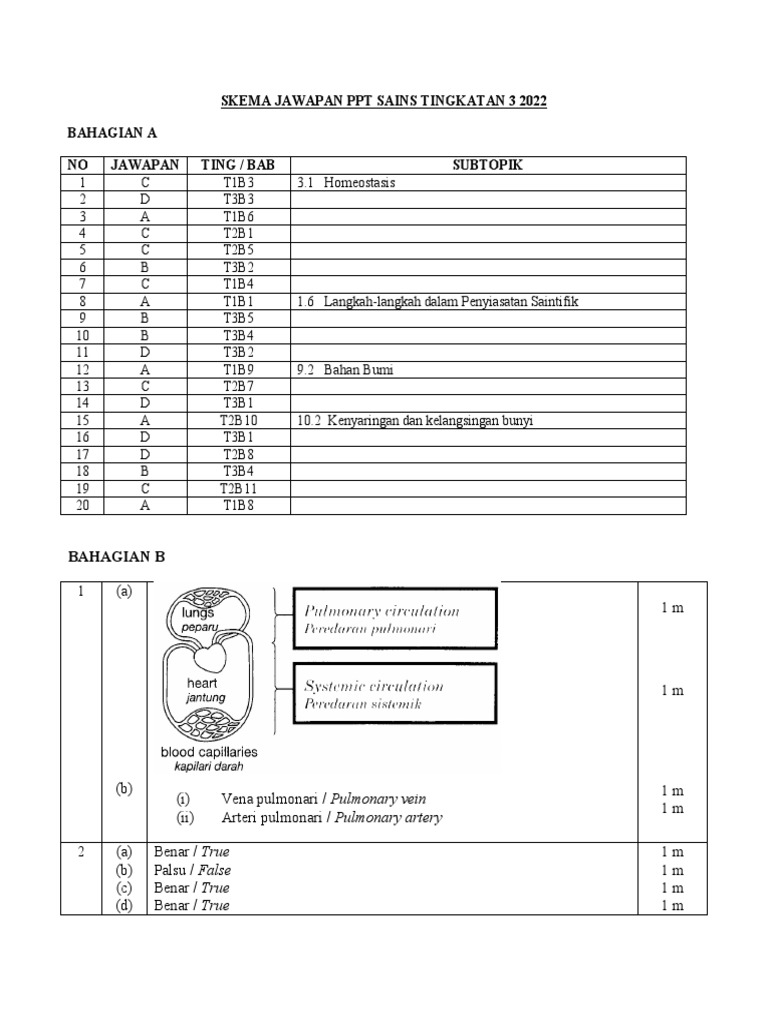Skema Jawapan PPT Sains Tingkatan 3 2022 | PDF