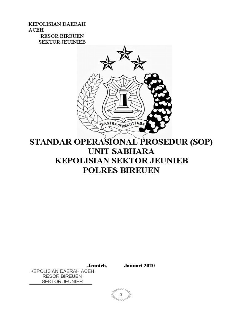 Sop Unit Sabhara | PDF
