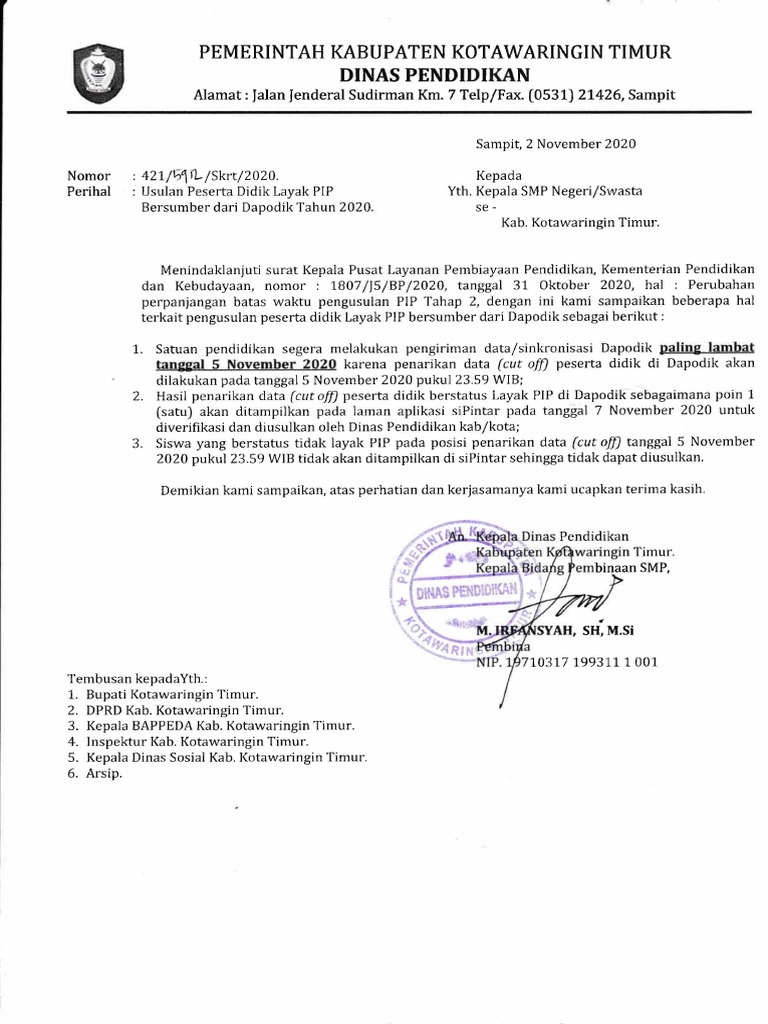 Surat Usulan PIP | PDF