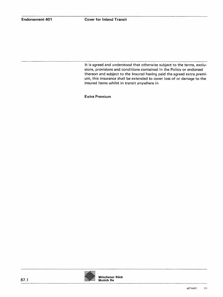 Inland Transit Insurance Coverage | PDF