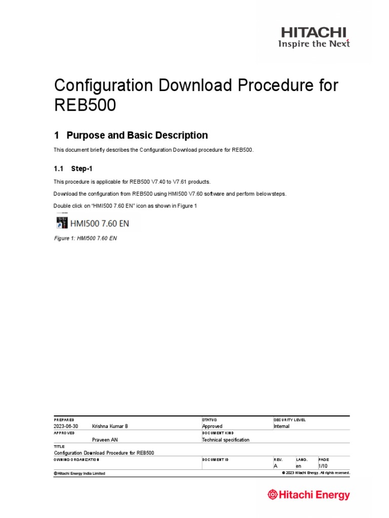 Final Configuration Download Procedure for REB500 | PDF