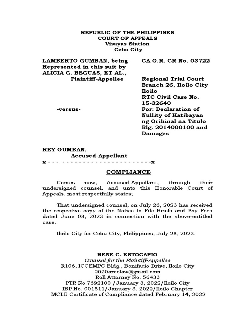 Gumban Compliance | PDF | Government Institutions | Judiciaries