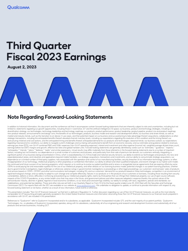 Qualcomm 3Q23 Presentation | PDF