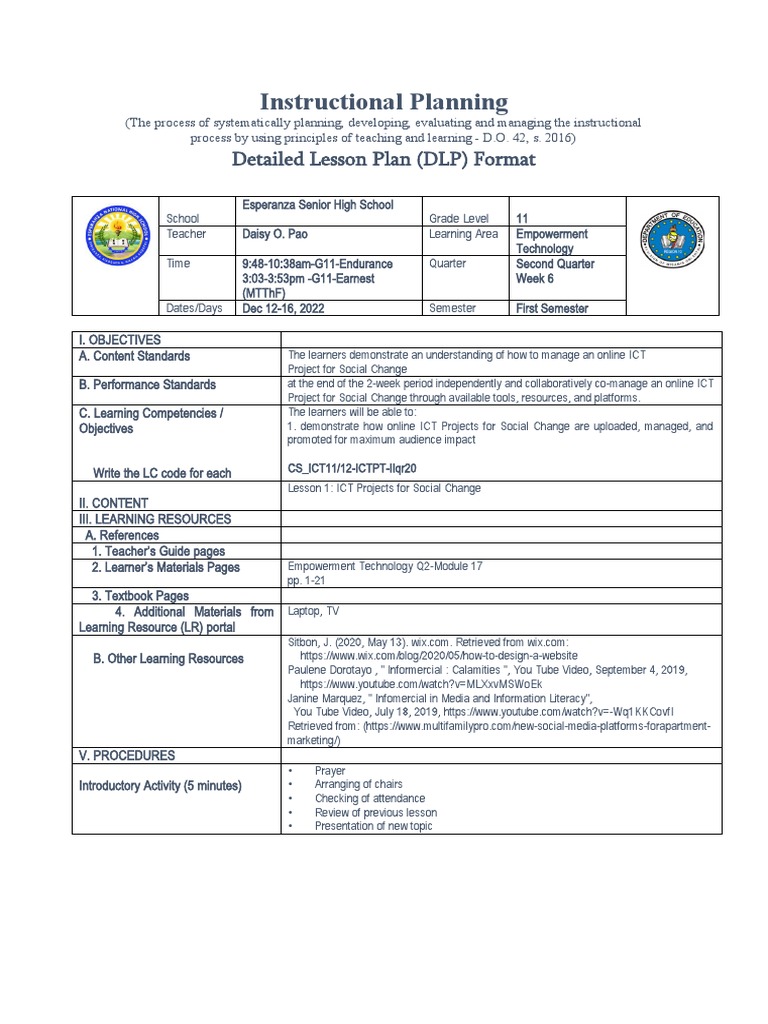 DLP-Empowerment Tech Q2 - W6 | PDF