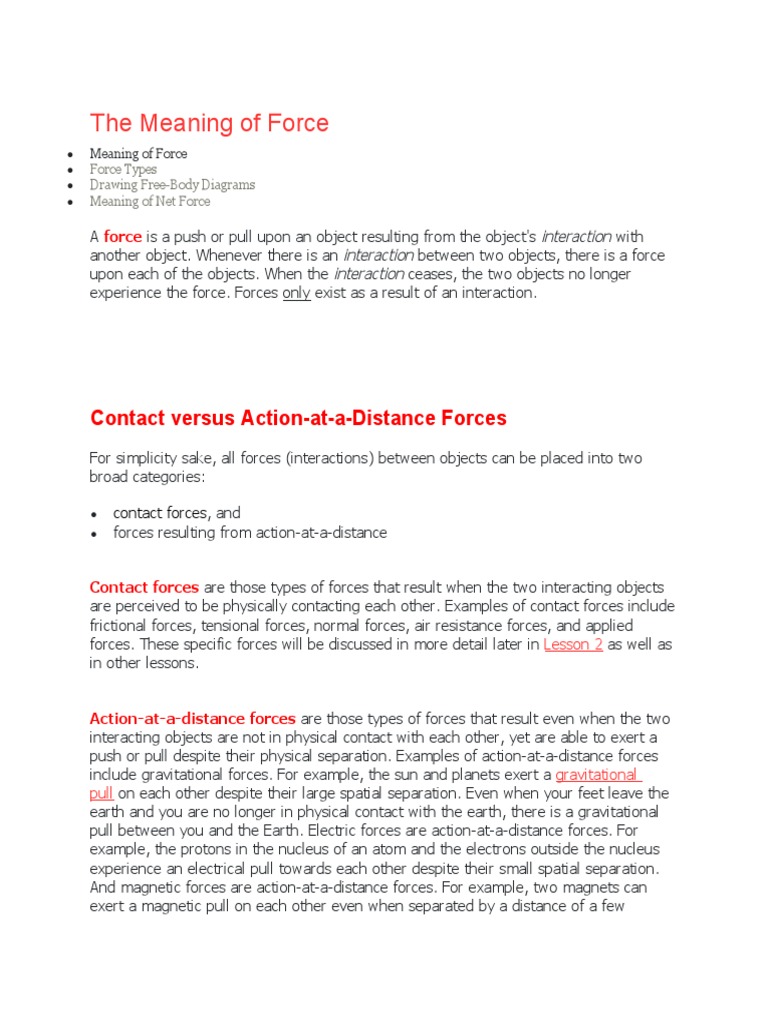 The Meaning of Force | PDF