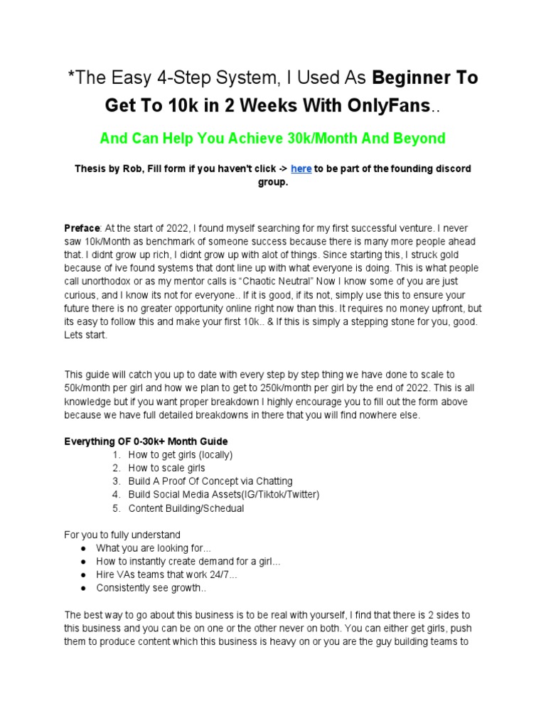 OnlyFans Success: 4-Step Guide | PDF