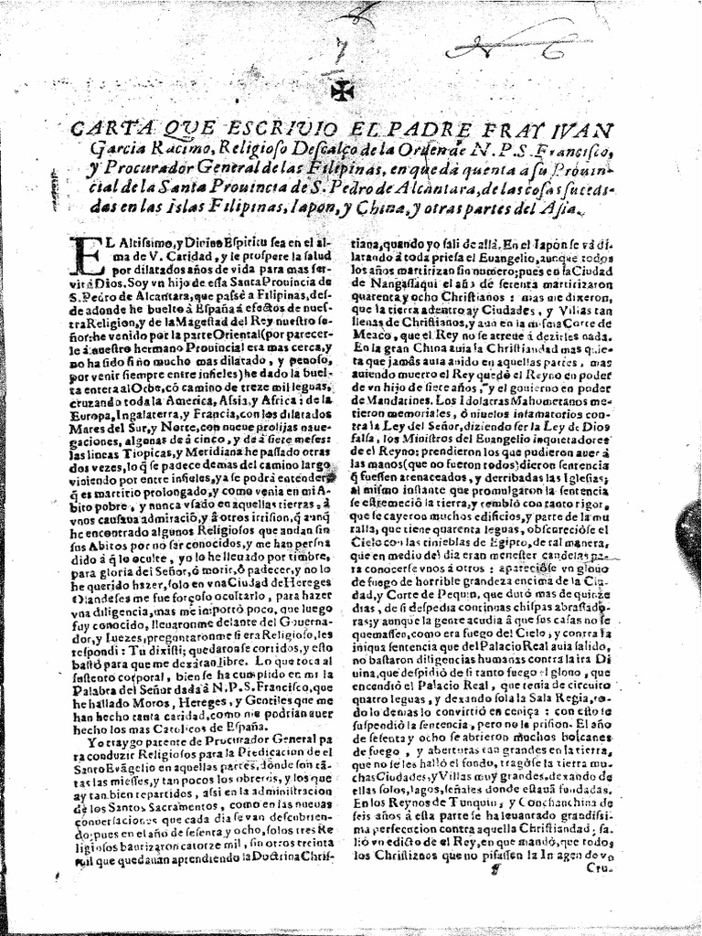 Carta Del Padre Ivan García Racimo en Las Filipinas | PDF
