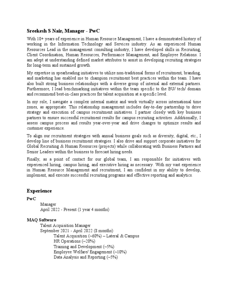 PWC Profiles | PDF | Recruitment | Human Resource Management