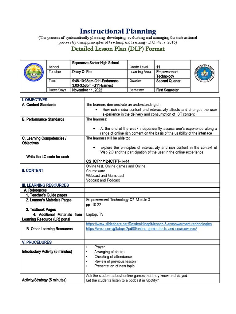 DLP Empowerment Tech Q2 - W1c | PDF | Educational Technology | Internet