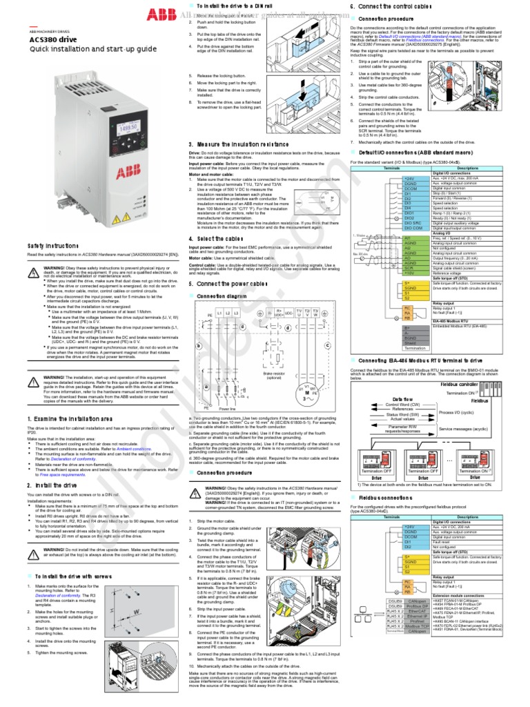 ACS 380 Installation & Startup | PDF