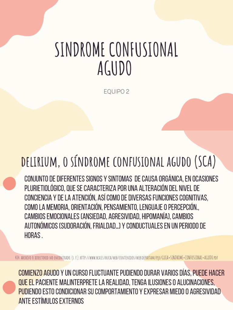 Sindrome Confusional Agudo | PDF | Las emociones | Demencia