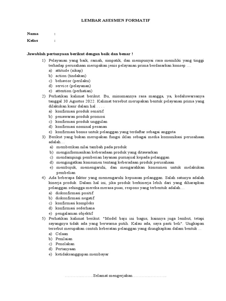 Tes Formatif | PDF