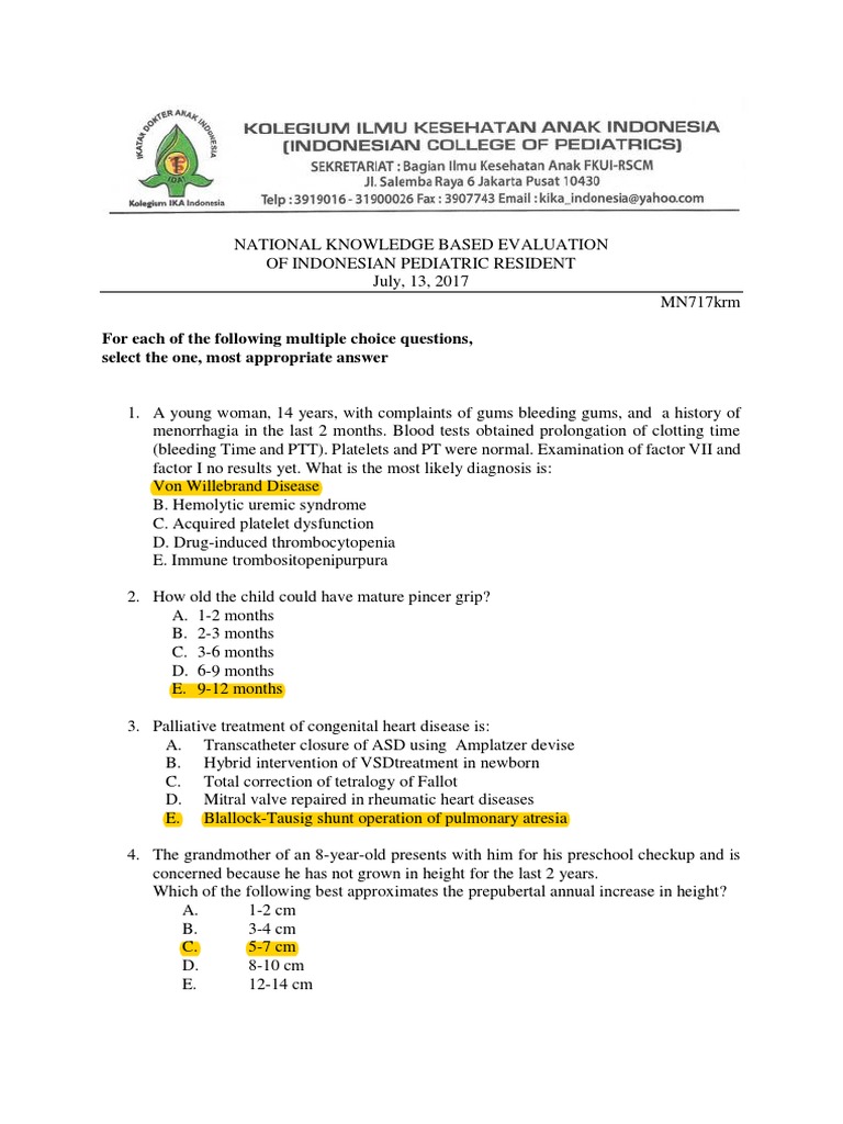 MCQ ENT 13 Juli 2017 | PDF | Science & Mathematics