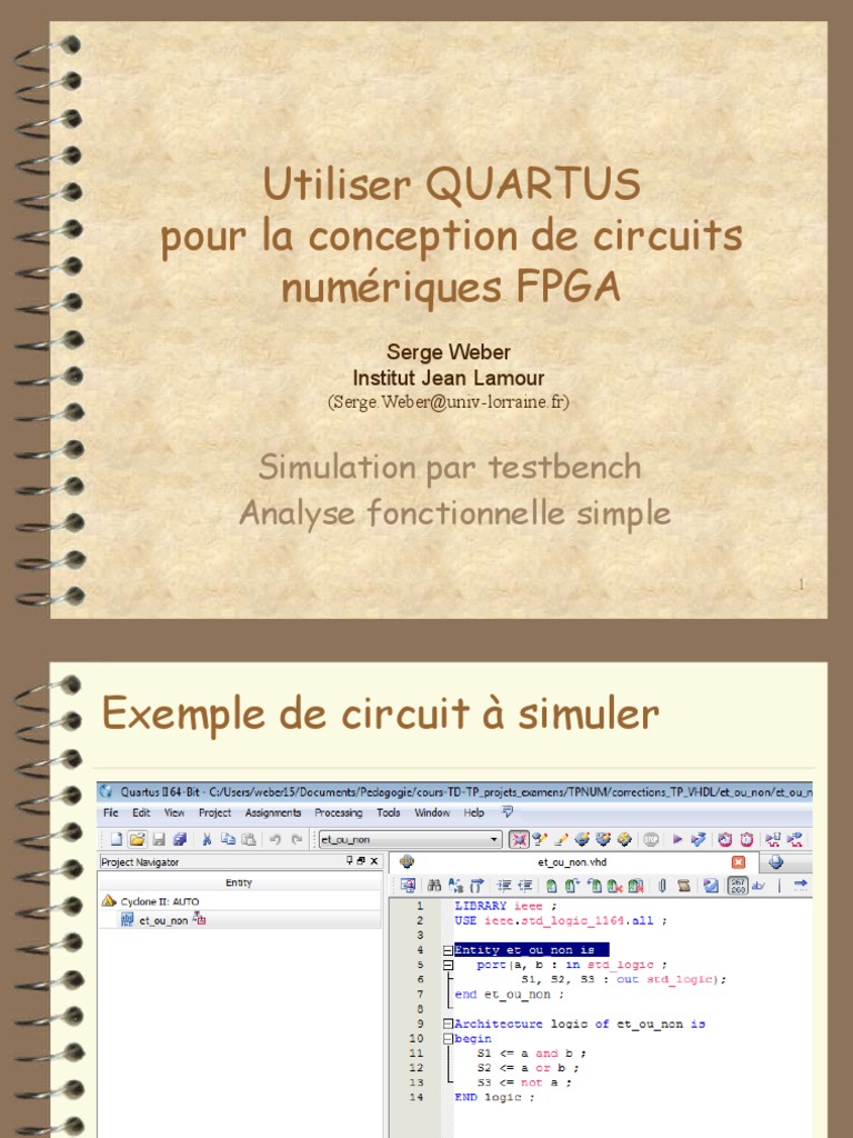 Conception FPGA avec QUARTUS et Modelsim | PDF | VHDL | Conception