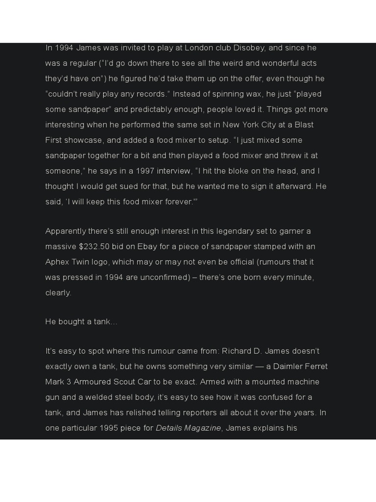 Sandpaper Aphex Twin | PDF