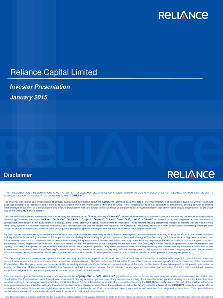 Reliance Capital Investor | PDF | Insurance | Investing