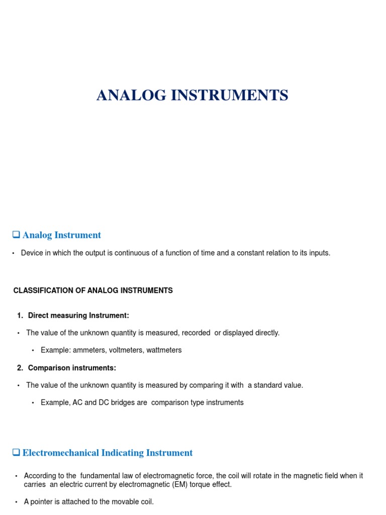 Analog Instruments 1 | PDF