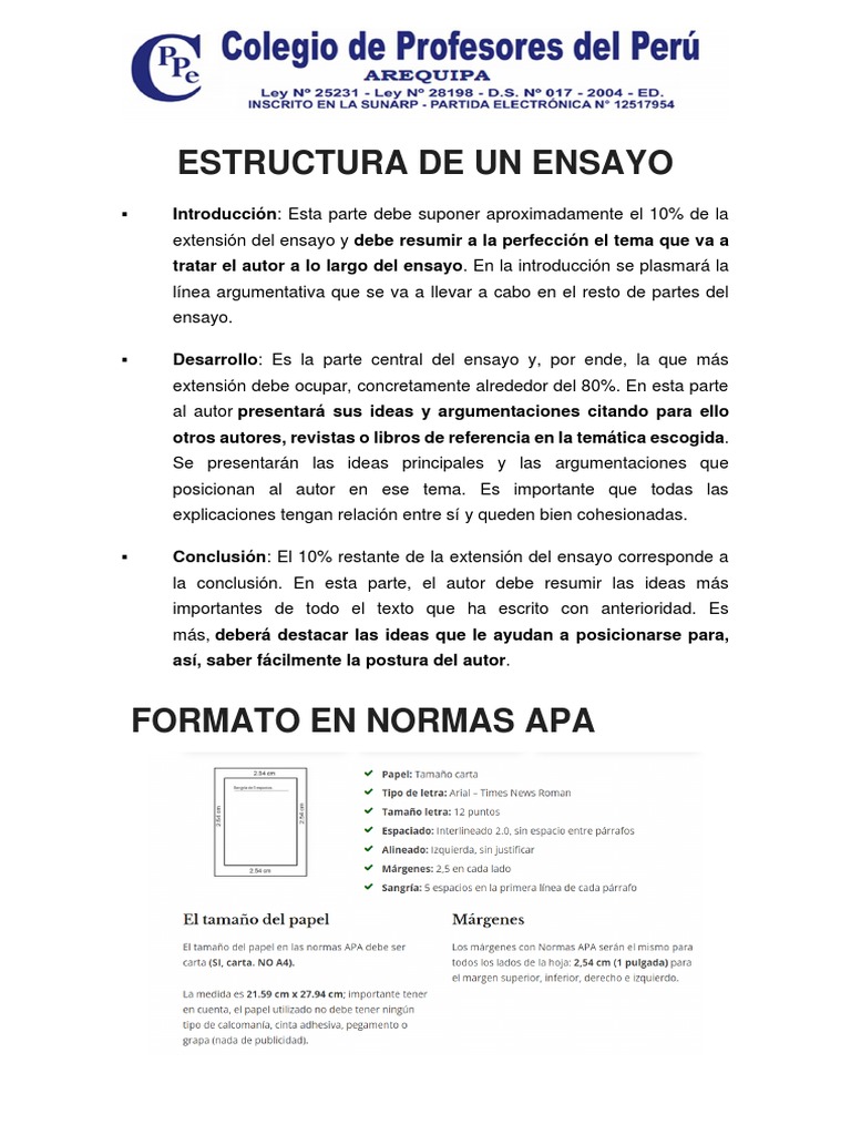 Estructura de Un Ensayo | PDF
