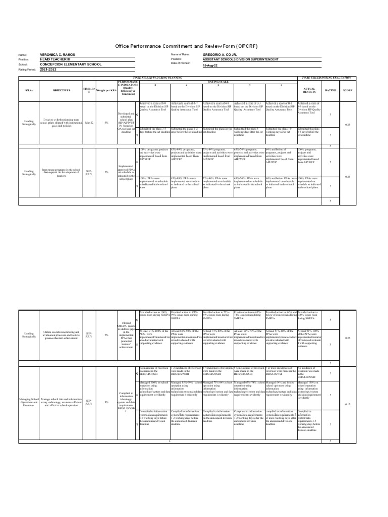 Action Plan OPCRF FINAL 05-31-2022 | PDF | Curriculum | Business