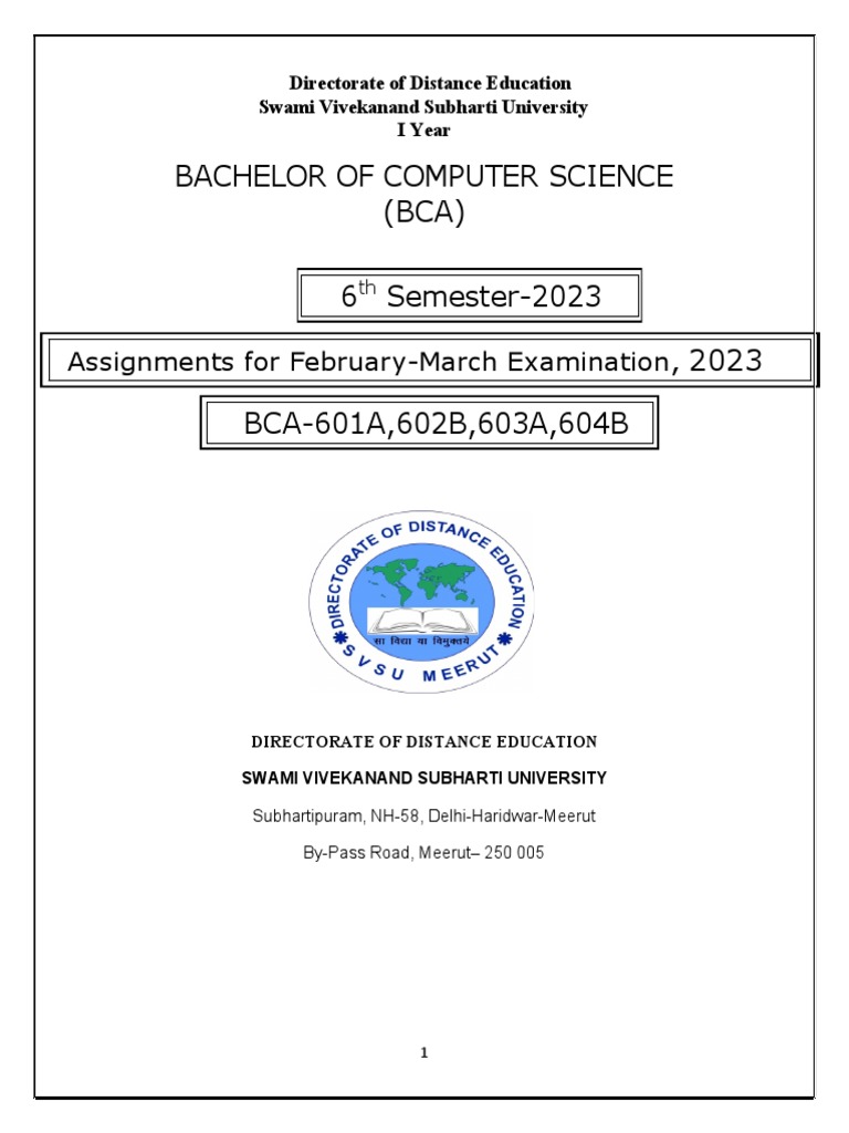 BCA 6 Sem Assignments | PDF BCA 6 Sem Assignments | PDF