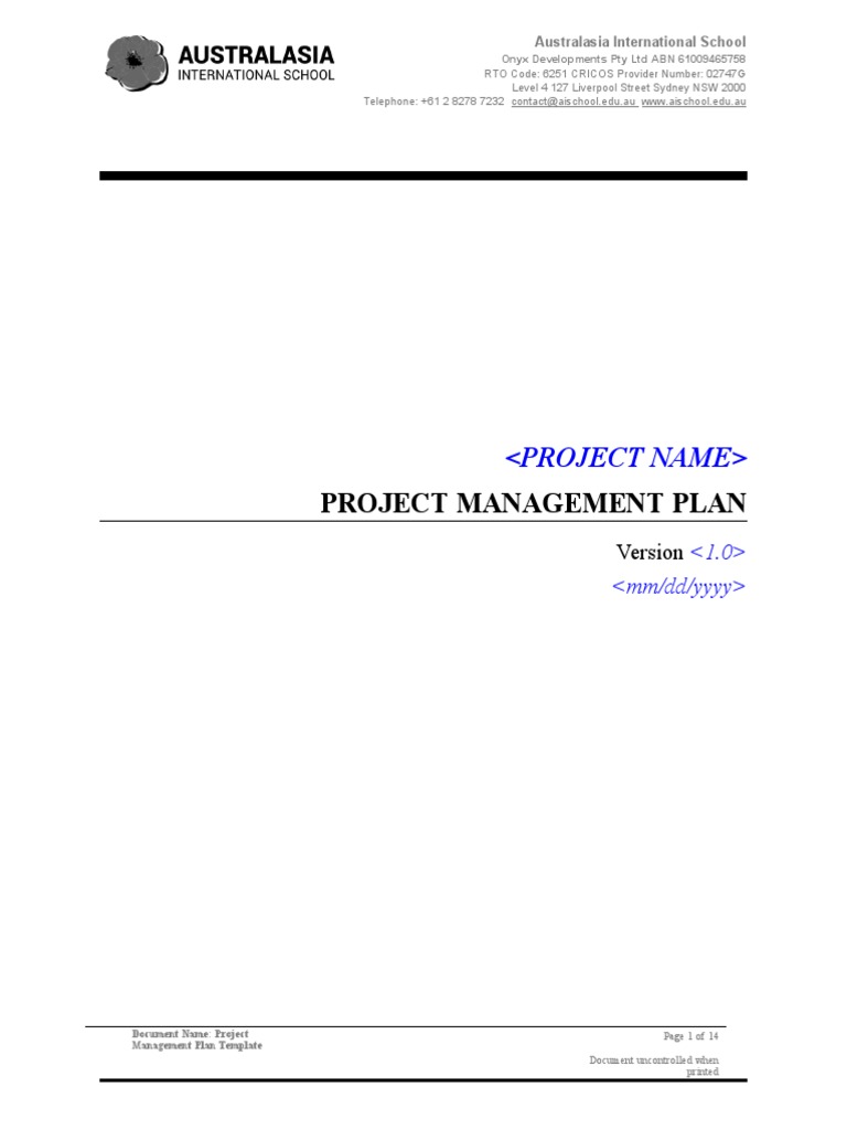 BSBPMG421 Project Management Plan Template V5.2021 | PDF | Project ...