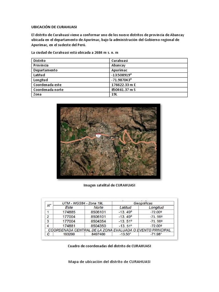 UBICACIÓN DE CURAHUASI | PDF