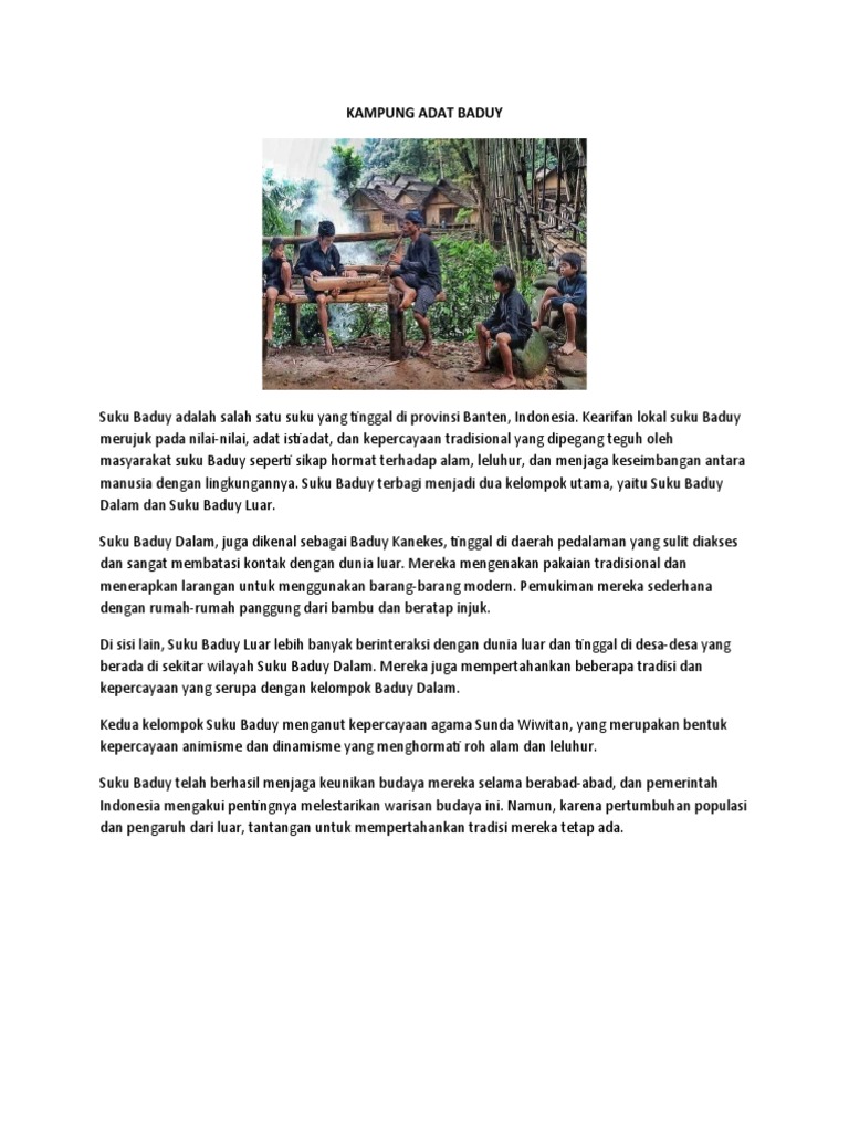 Keunikan Budaya Suku Baduy | PDF