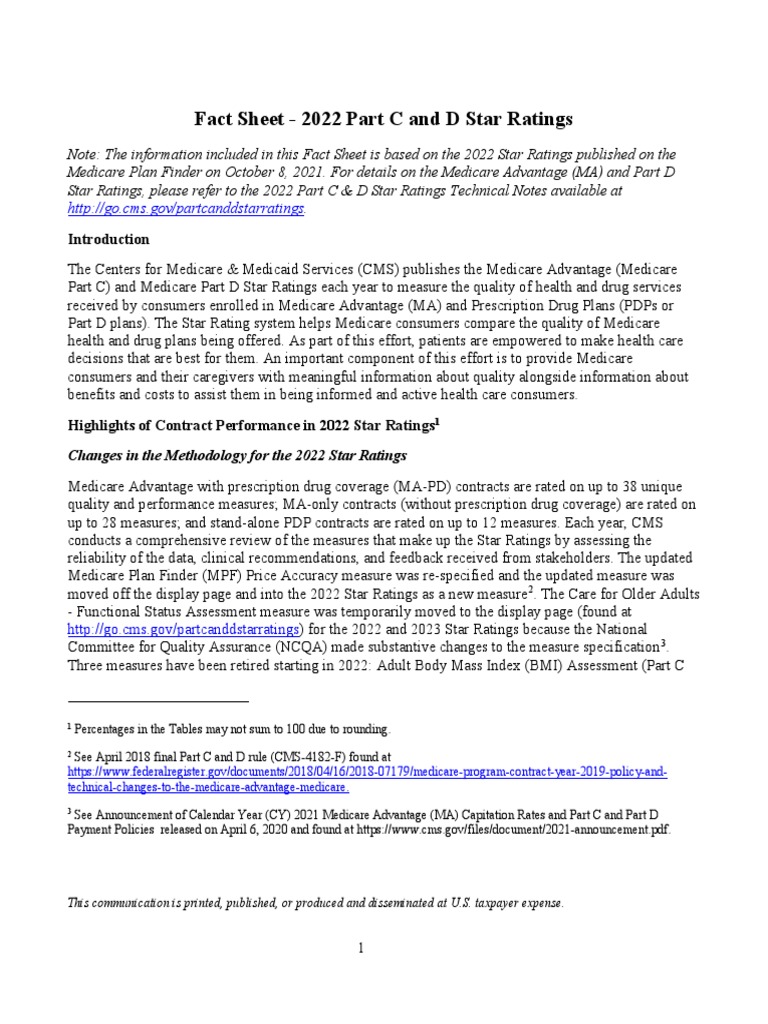 2022 Star Ratings Fact Sheet 10 8 2021 1 PDF