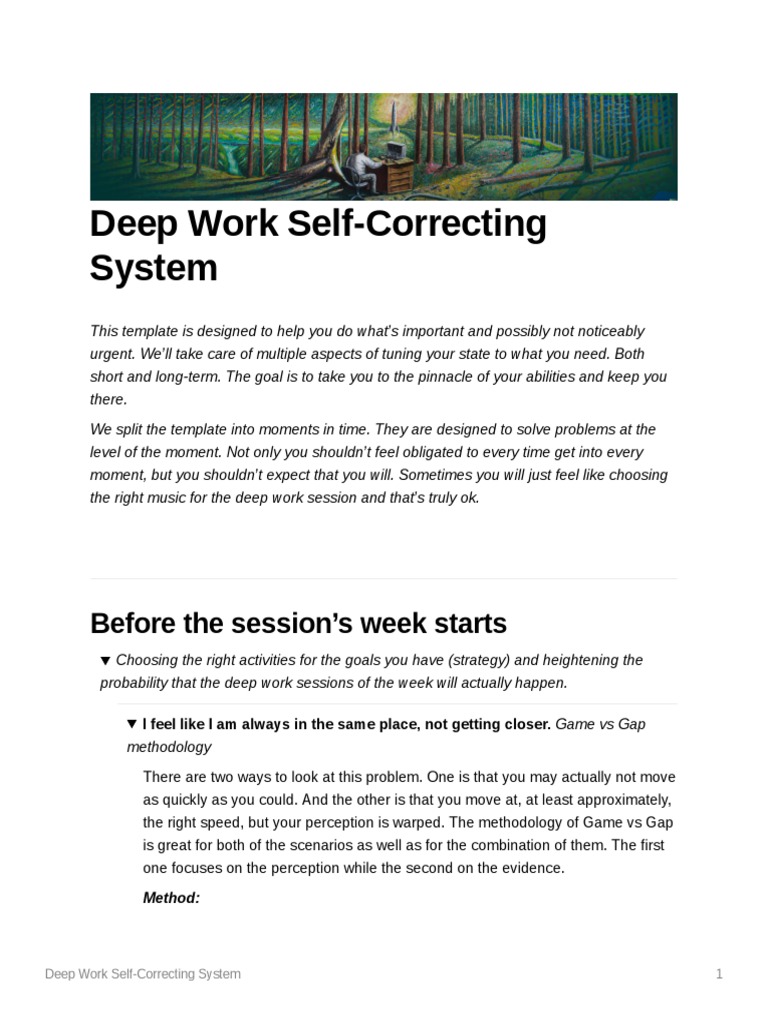 Deep Work Self-Correcting System | PDF