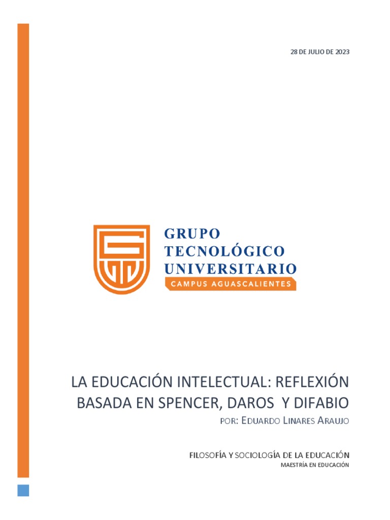 Reflexión Sobre La Educación Intelectual by Lic. Eduardo Linares Araujo ...
