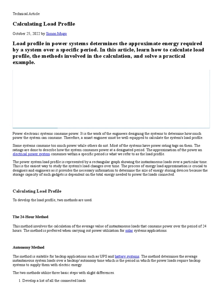 Calculating Load Profile - Technical Articles | PDF | Electric Power | Physical Quantities