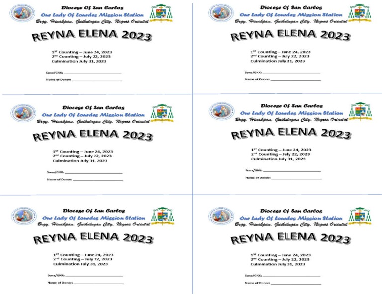 Envelope For Reyna Elena | PDF