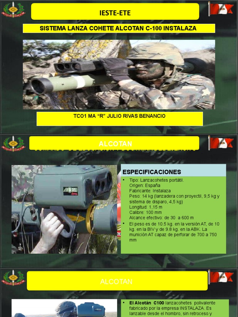 3 Diapositiva Lanza Cohete at Alcotan 100 | PDF | Munición | Vuelo