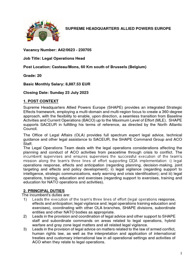 Legal Operation Head | PDF