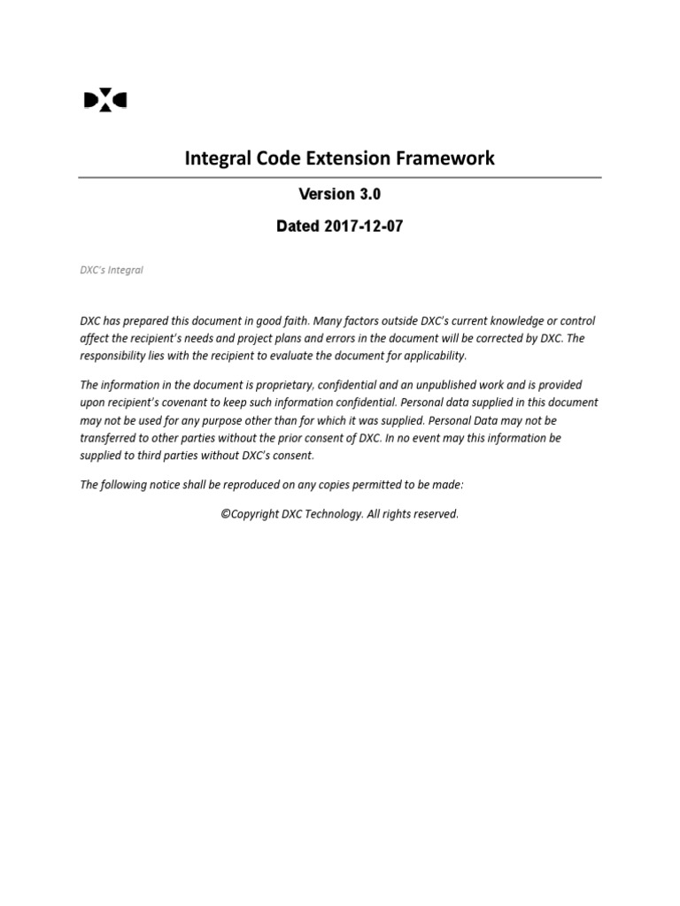 Integral Code Extension Framework R18.3 | PDF