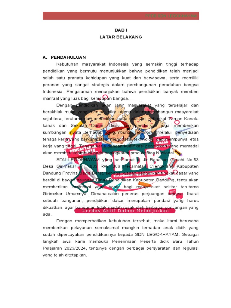 Proposal PPDB SDN Legokhayam 2023 | PDF