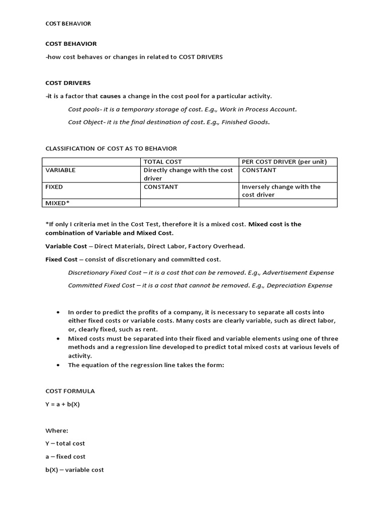Cost Behavior | PDF