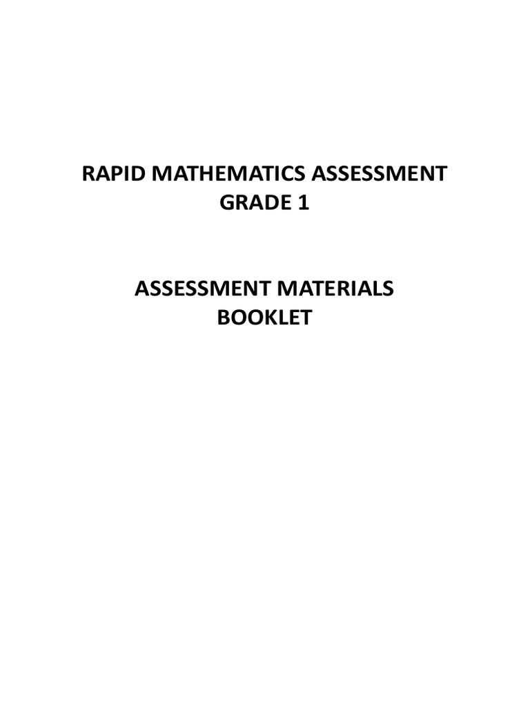 RMA Grade 1 Assessment Materials Booklet 17 June2023 | PDF | Shape ...