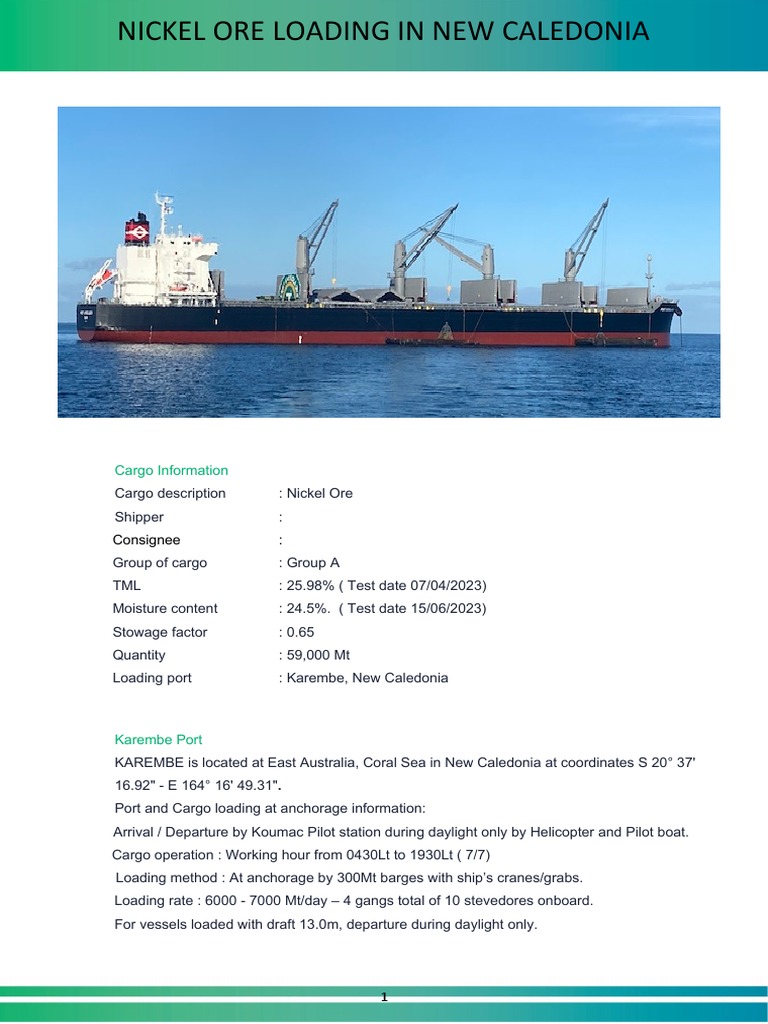 Nickel Ore Loading Operations in Karembe | PDF