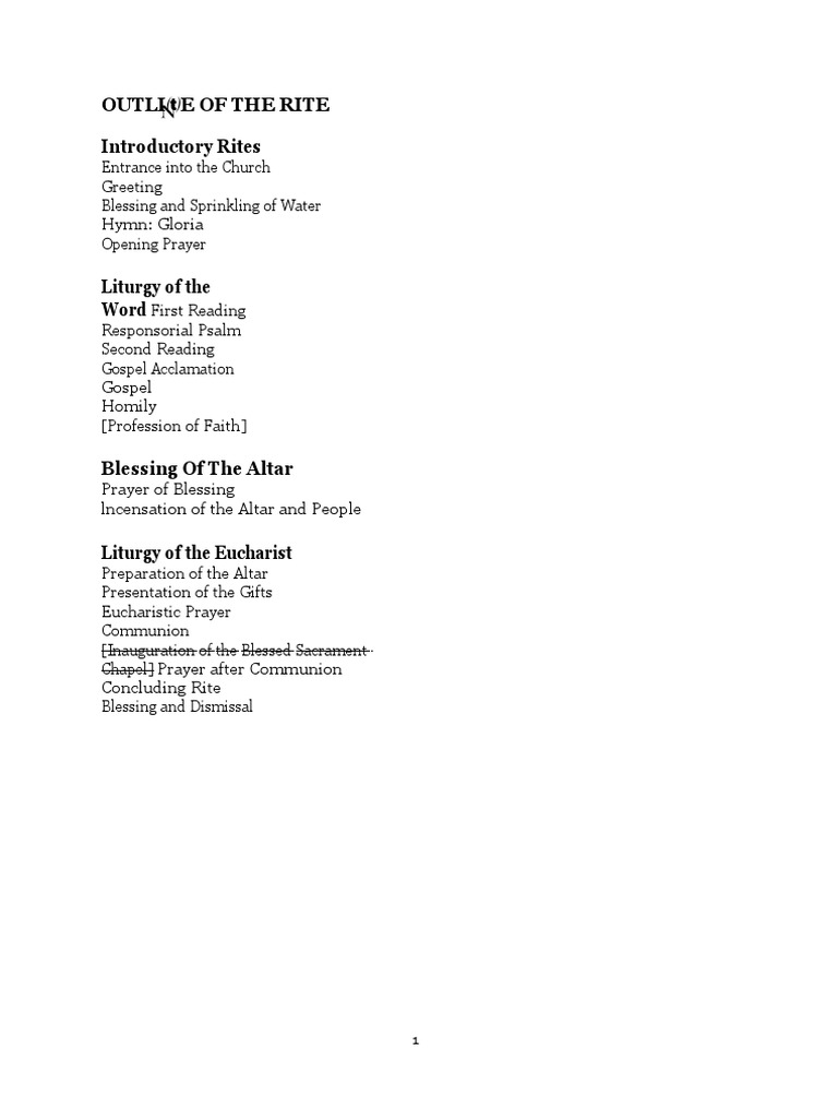 Rite of Blessing of A Church (Christ The King) | PDF | Mass (Liturgy ...