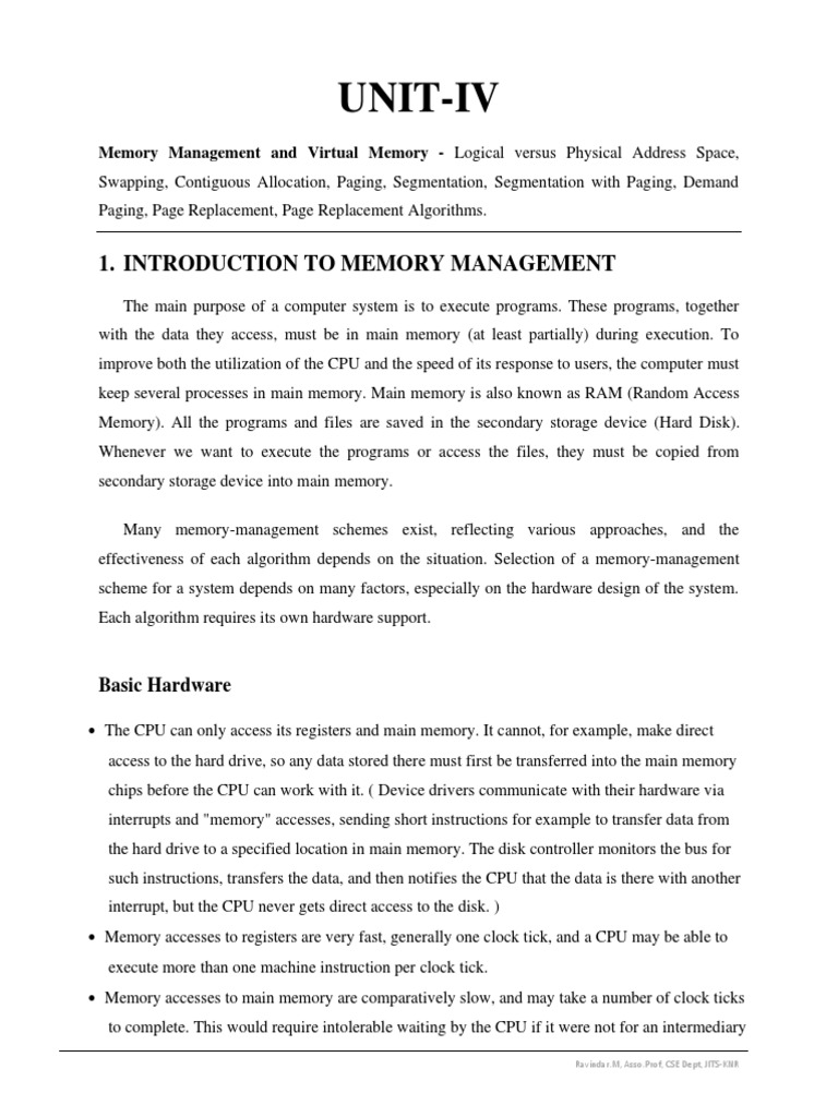 OS Unit - 4 Notes | Download Free PDF | Computer Data Storage | Library ...