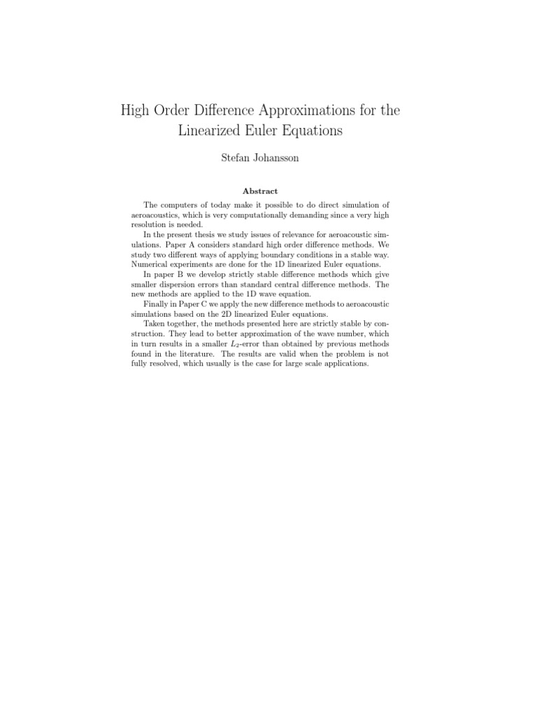 High Order Difference Approximations For LEE SBP Scheme | PDF | Teaching Methods & Materials ...